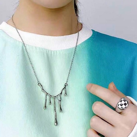 Jewelry | Melting Metal Dripping Droplet Blood Liquid Water Goth Edgy ...